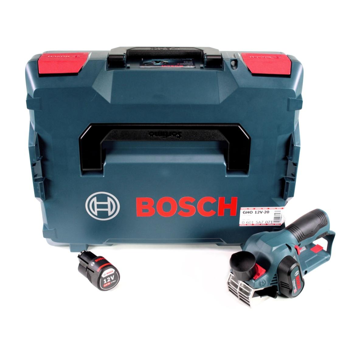 Bosch Gho 12v-20 Raboteuse Sans Fil 12v + 1x Batterie 2,0ah + Coffret ...