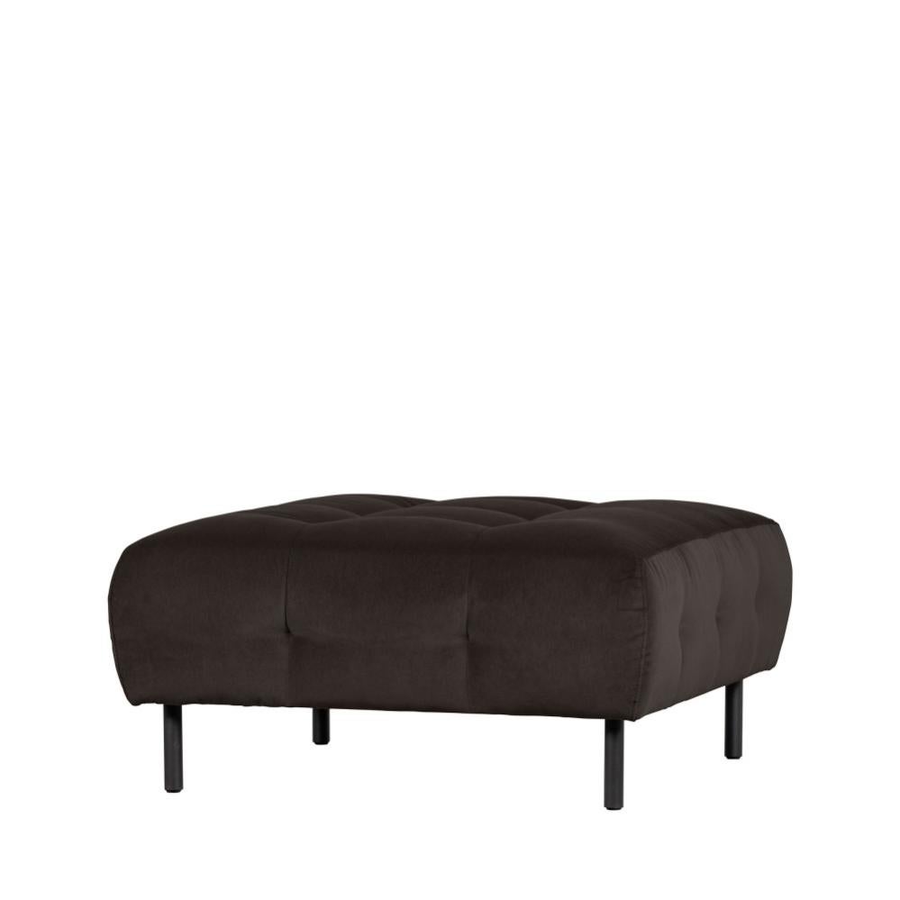 Pouf rectangle en velours gris anthracite - LLOYD | Leroy Merlin