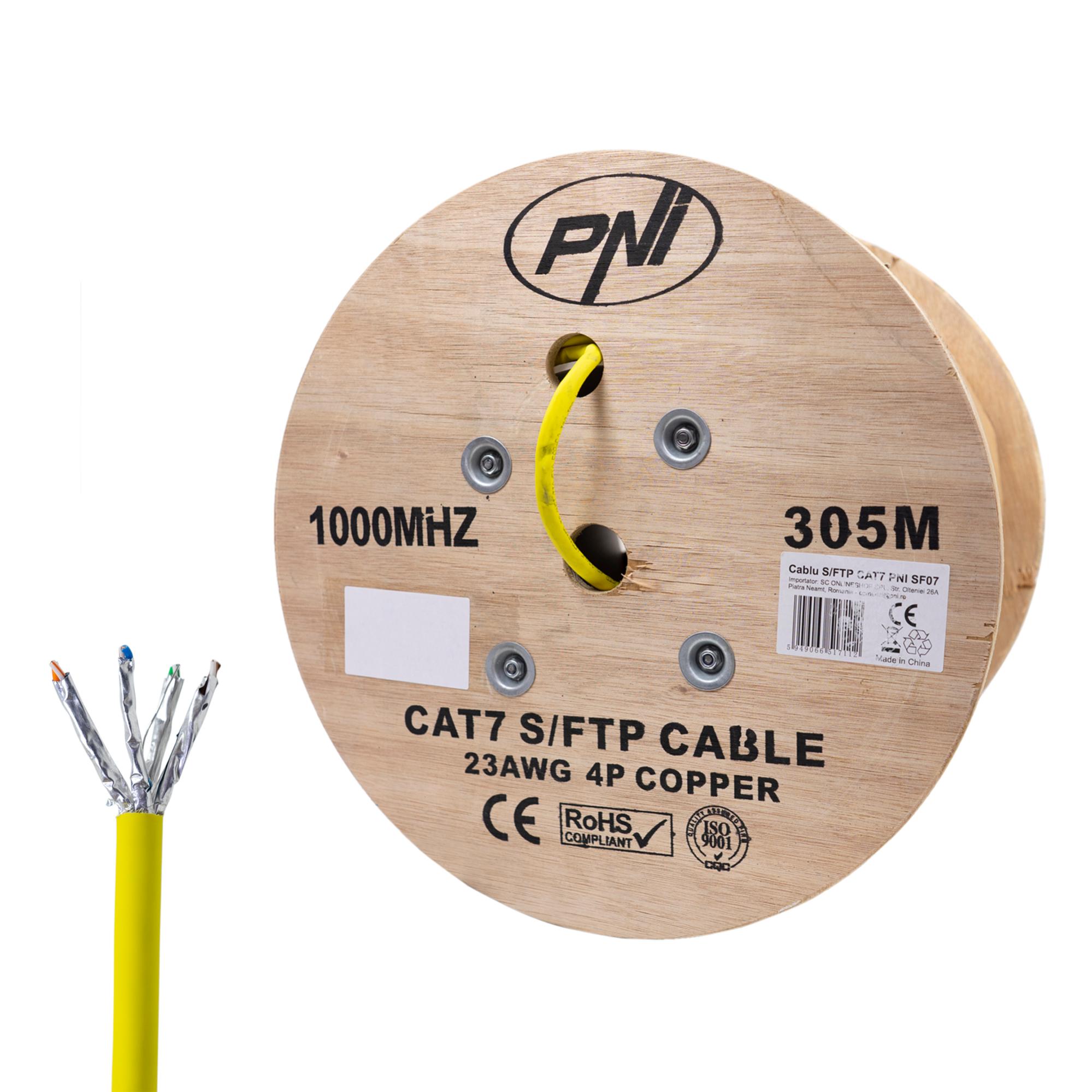 Cavo S/FTP CAT7 PNI SF07, 10Gbps, 1000MHz, per internet e sistemi di ...