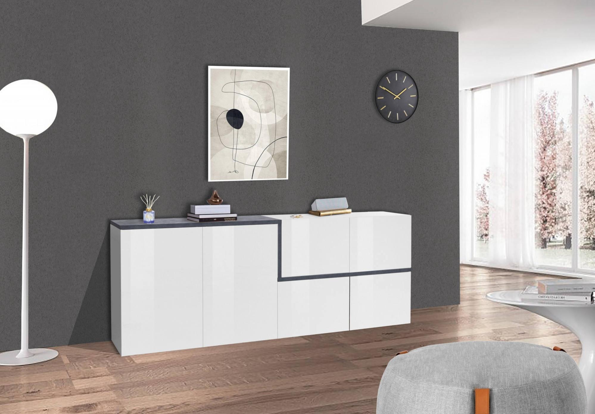 Credenza Lino, Madia da cucina, Buffet da soggiorno, 100% Made in Italy ...
