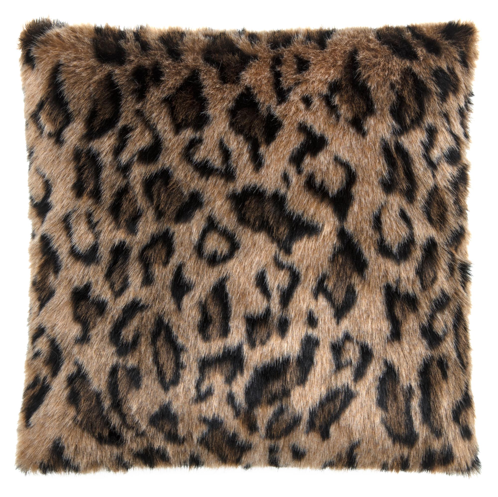 Skins Housse De Coussin Fausse Fourrure Leopard 40x40 Leroy Merlin