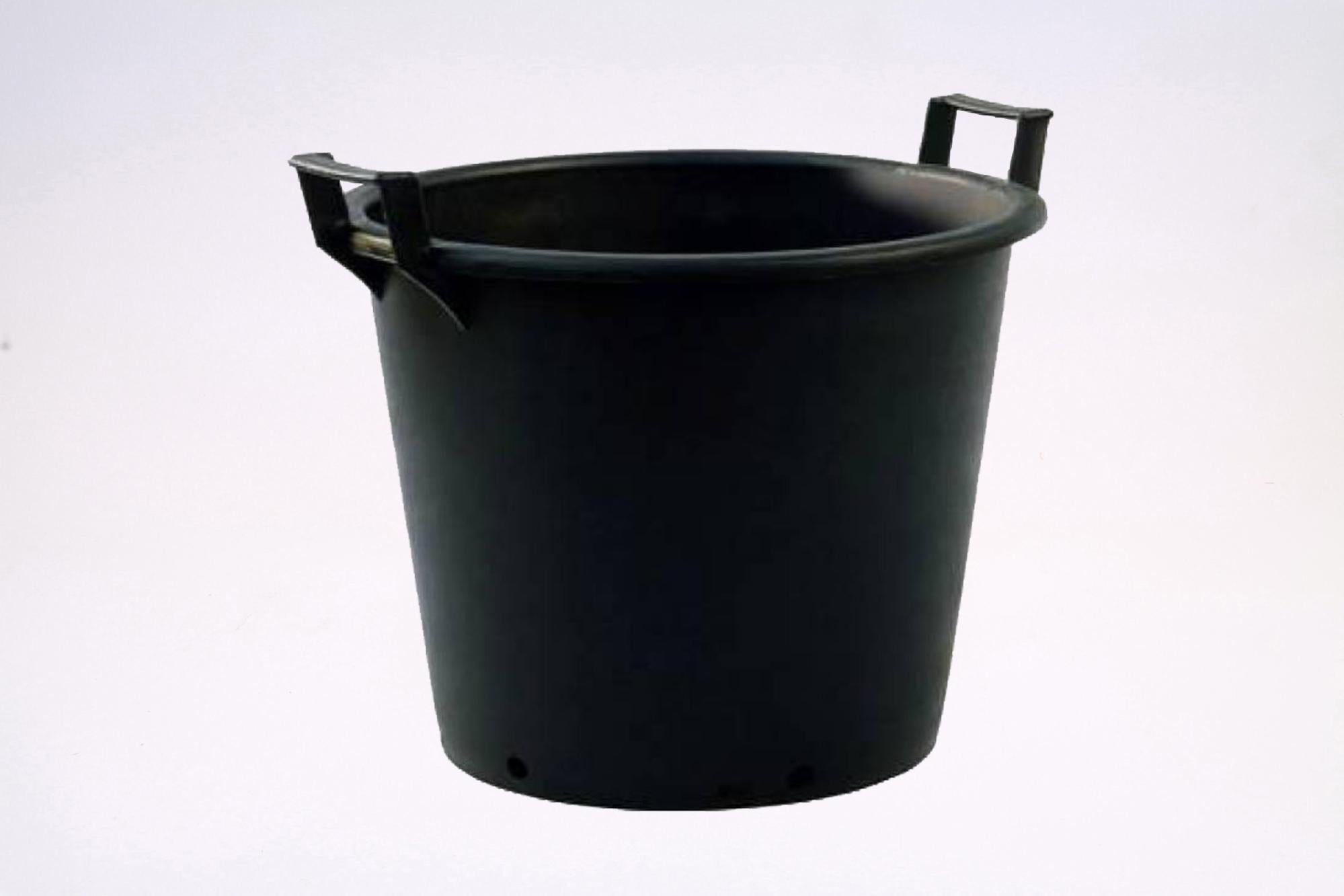 MASTELLO CON MANICI 60X55X51 NERO LT 100 VASO CON MANICI PER PIANTE ...