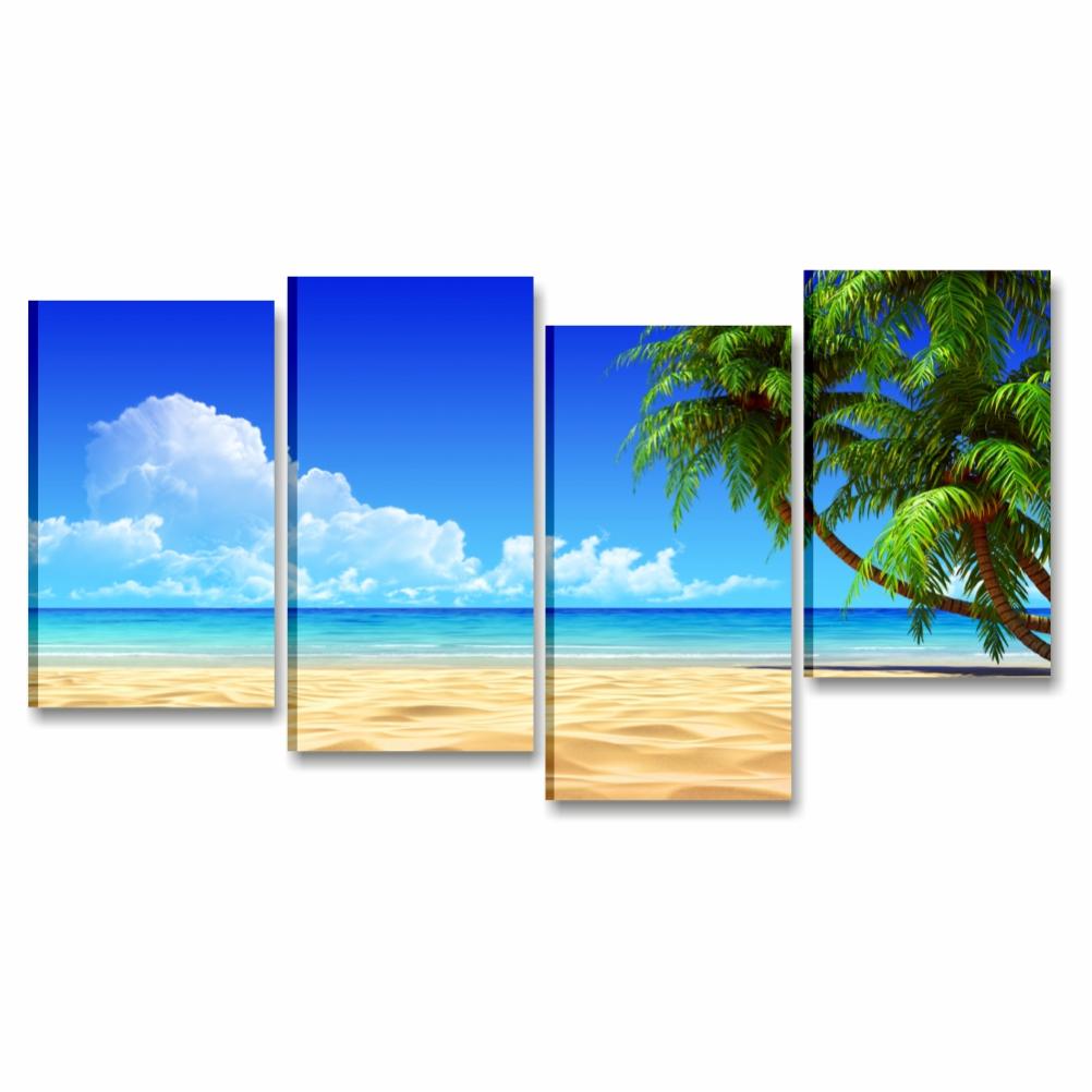 Mare e palme - Quadro moderno su tela con paesaggio marino per ...