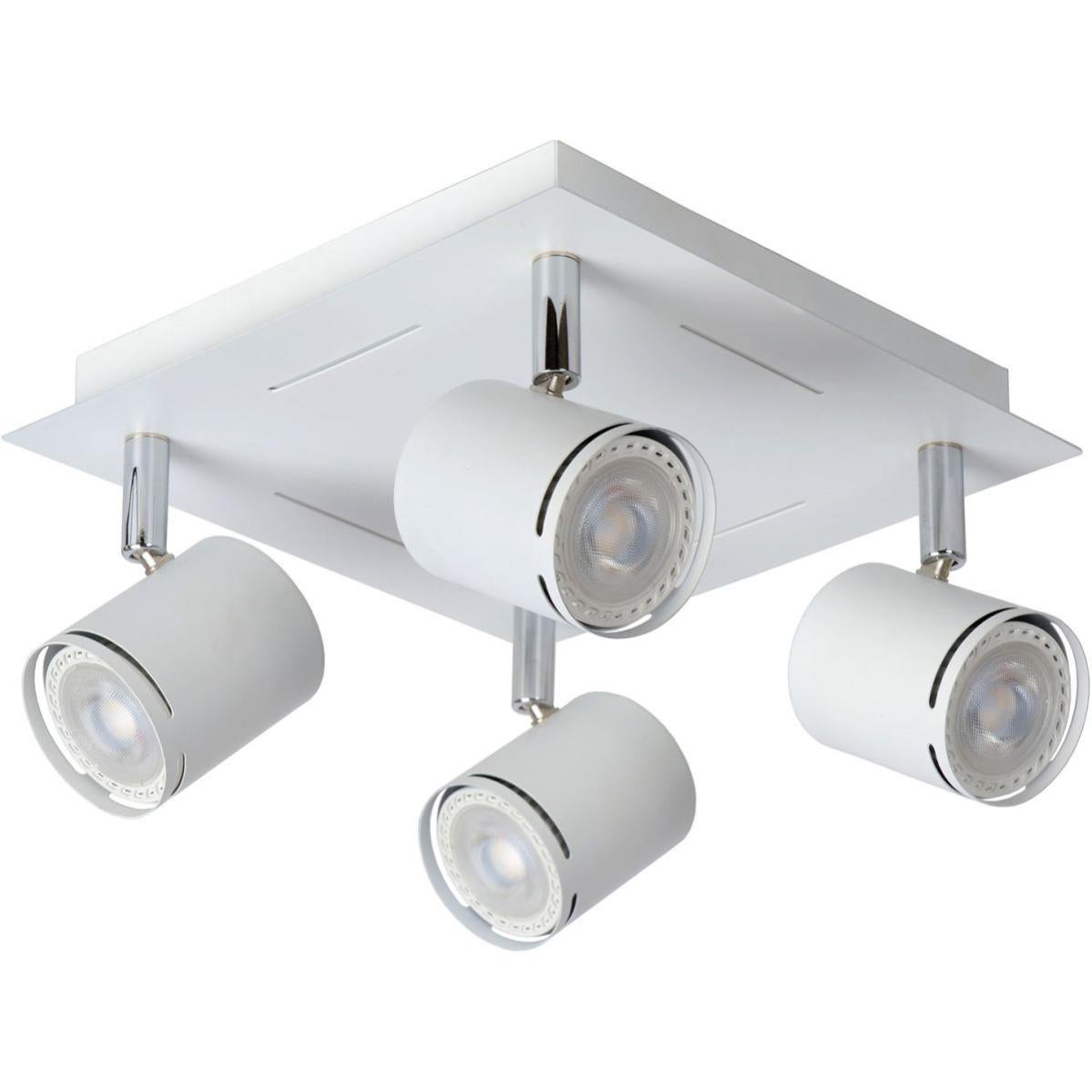 Spot design en métal blanc 4 spots Nigaro | Leroy Merlin