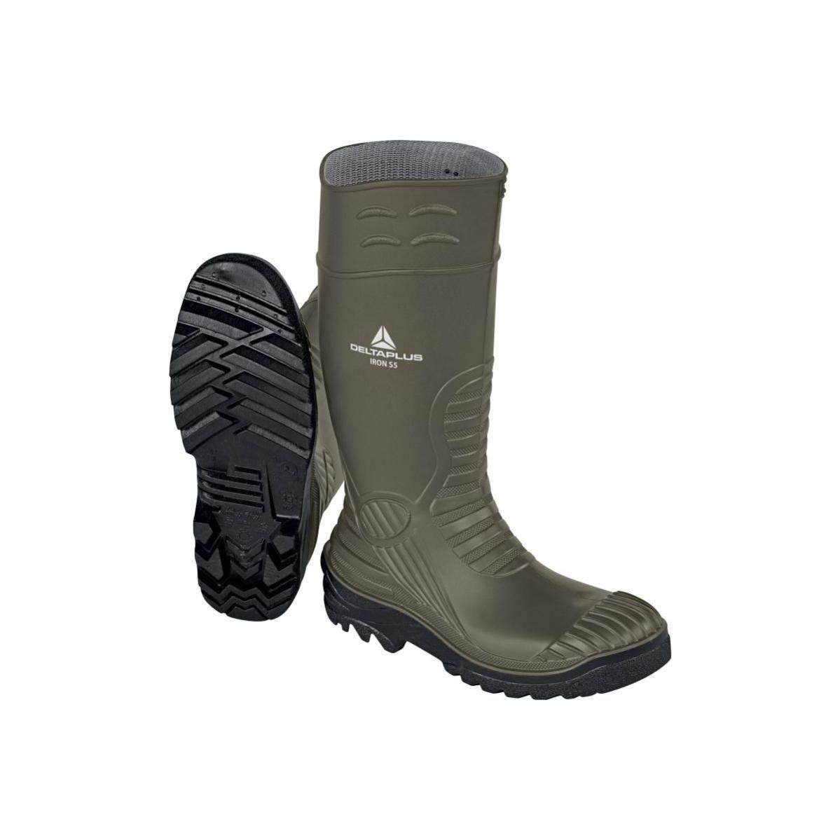 Bottes de sécurité PVC S5 Kaki Noir - Delta Plus - Taille 48 | Leroy Merlin