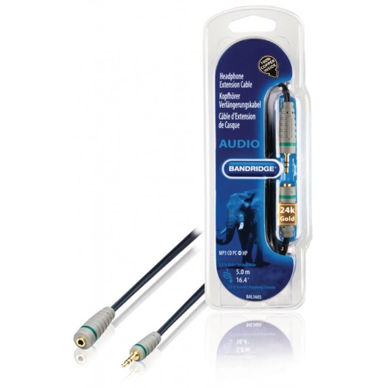 Bandridge Câble Audio Stéréo Extension 3,5 Mm Mâle - 3,5 Mm Femelle 5. ...