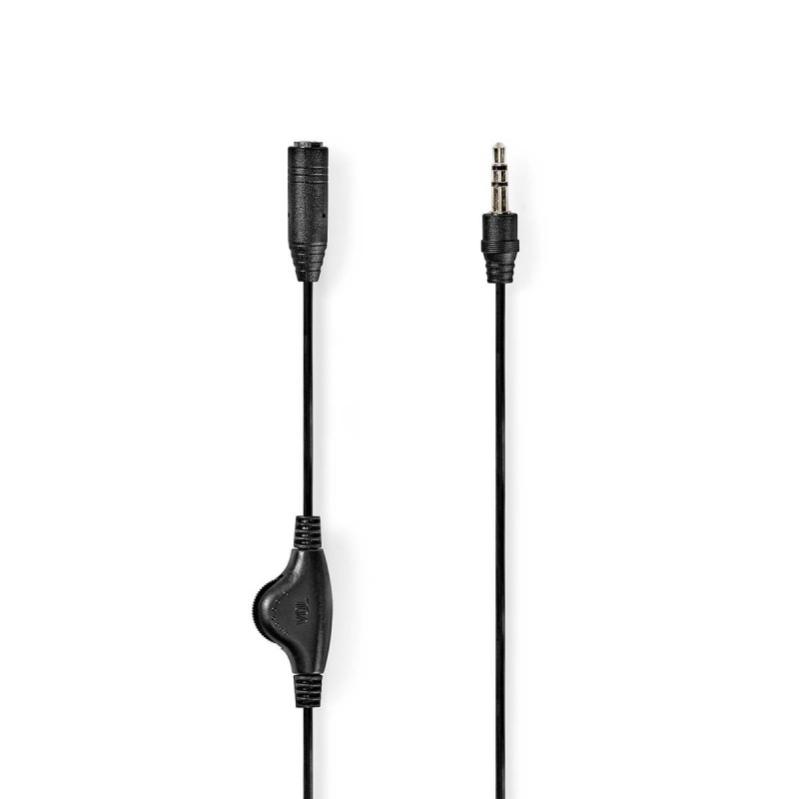 NEDIS Câble Audio Stéréo avec Contrôle du Volume 3,5 mm Mâle - 3,5 mm Femelle 1,0 m Noir | Leroy ...
