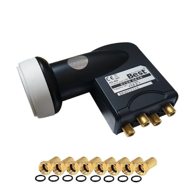 BEST GERMANY HG404 LNB Quad 0,1dB Full HD Compatible 4K Astra TNTSAT Fransat + 8 FICHES F ...