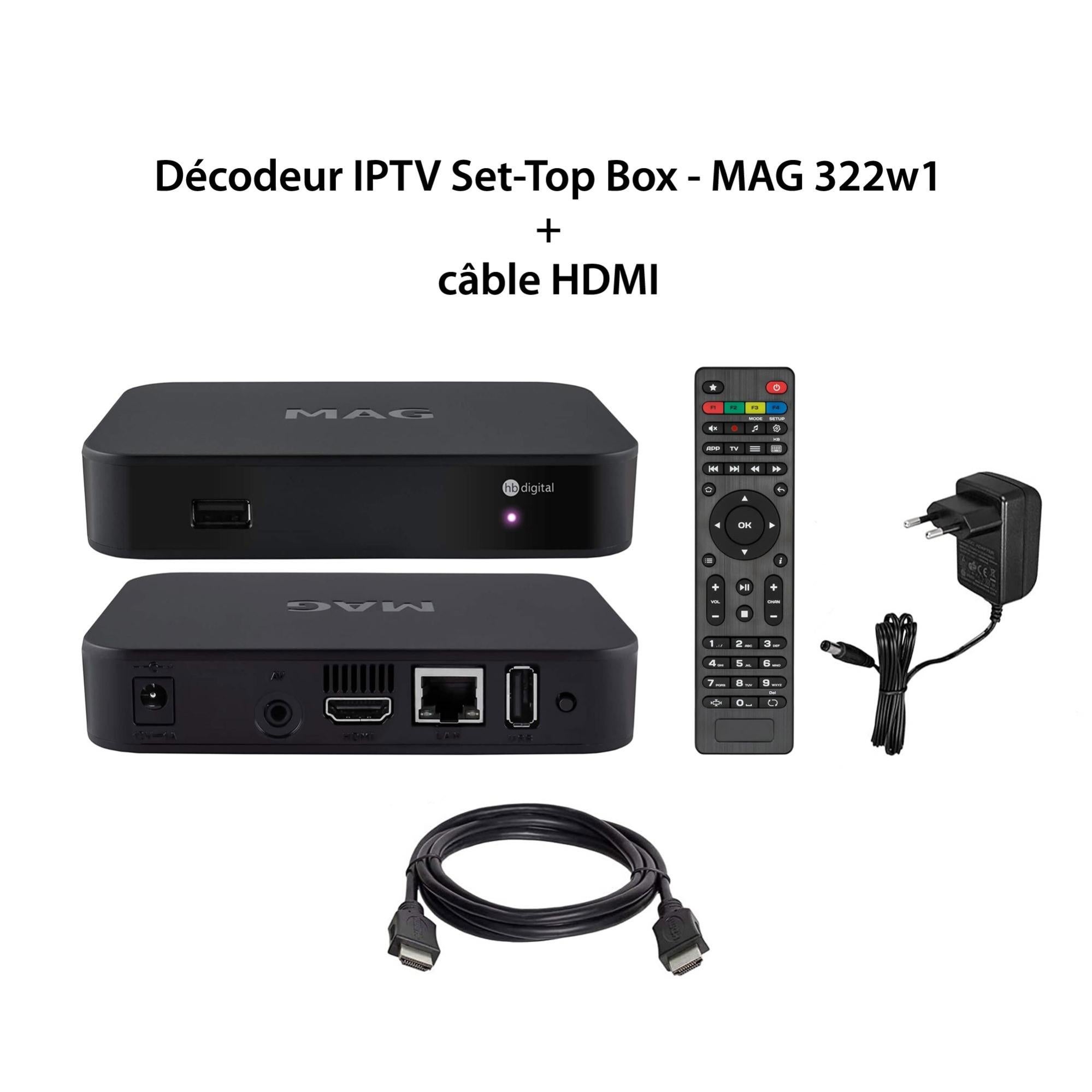 Décodeur IPTV Multimédia MAG 322w1 - Set Top Box TV, H.265, WLAN WiFi ...