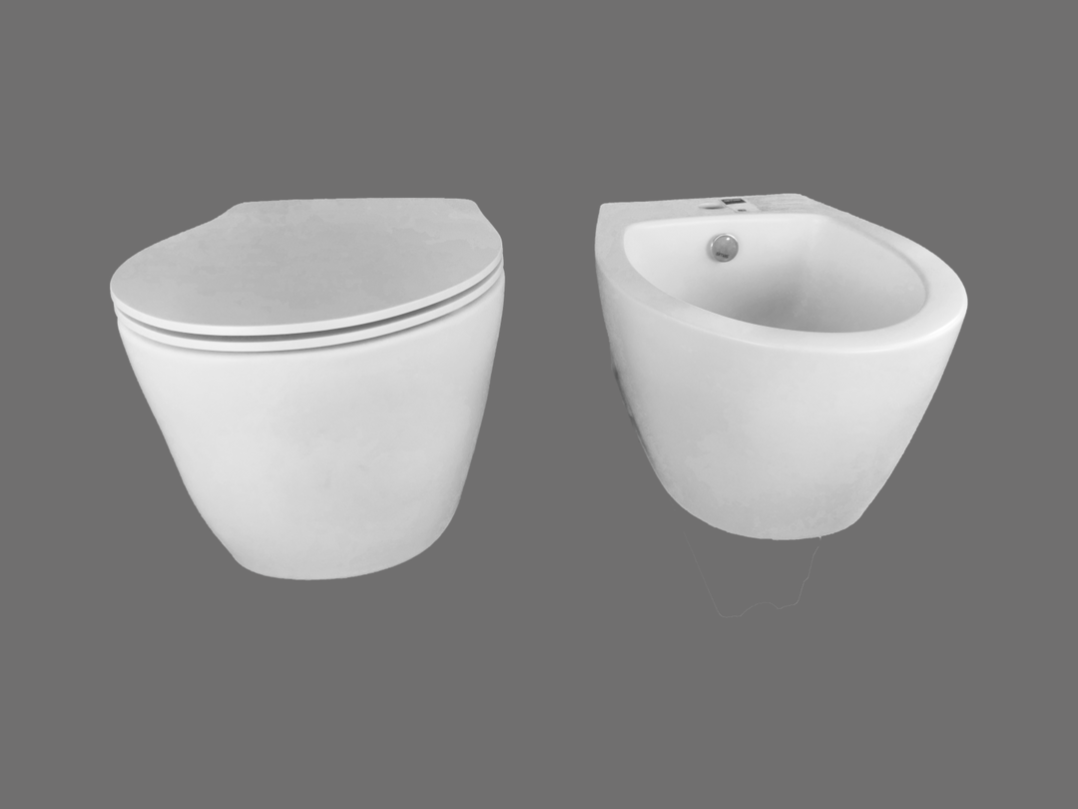 Set sanitari sospesi LFT Spazio Simas bianco opaco (matt) composto da ...