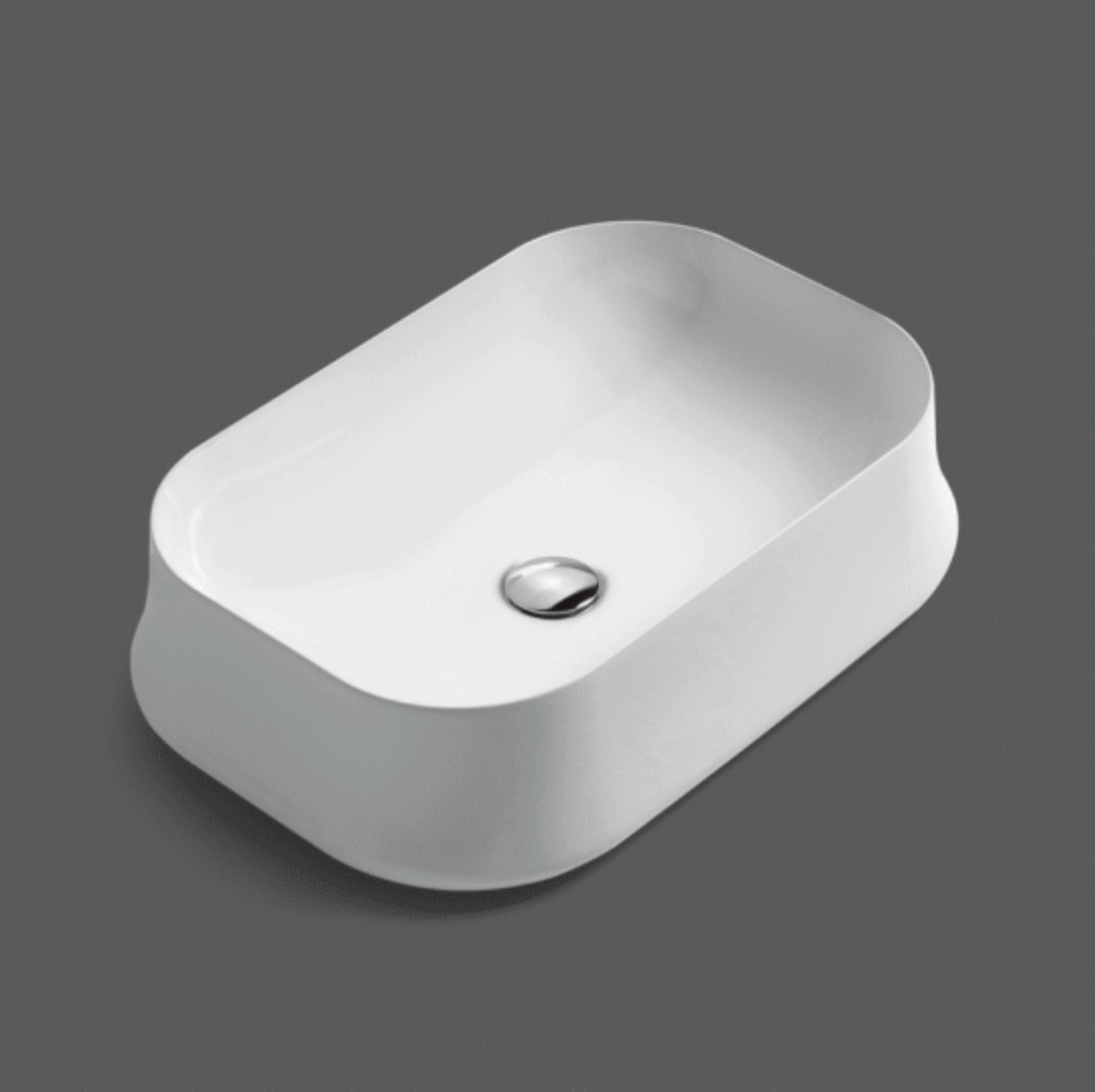 Lavabo 60cm rettangolare da appoggio bianco Sharp SH08 | Leroy Merlin