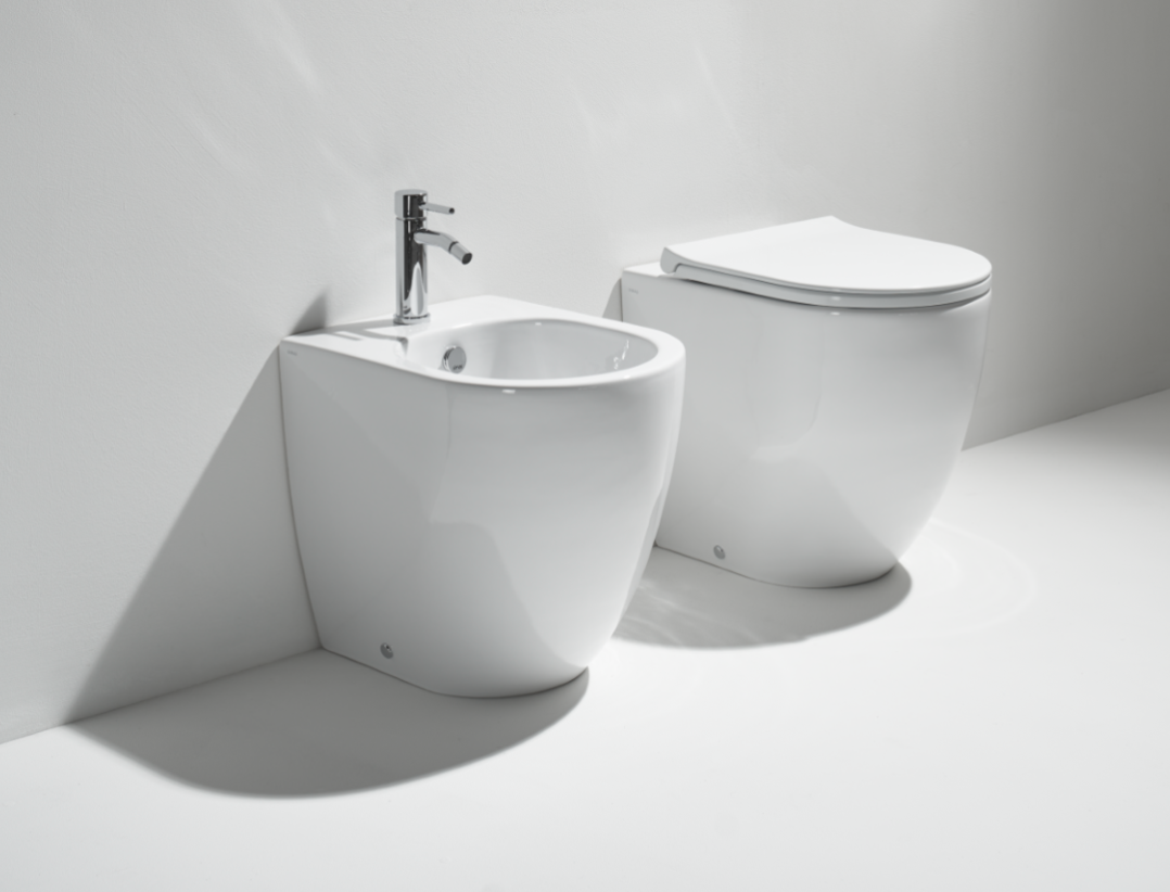 Set sanitari filomuro Vignoni XS (lunghezza 48cm) Simas bianco composto ...