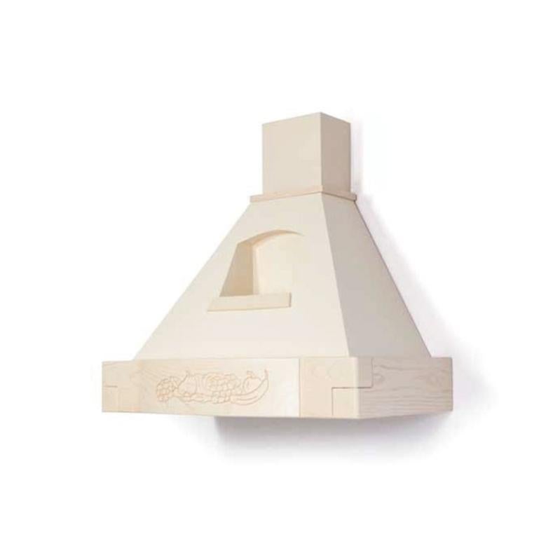 Cappa rustica da cucina crema MAIA con cornice alta in legno cm 90 ...