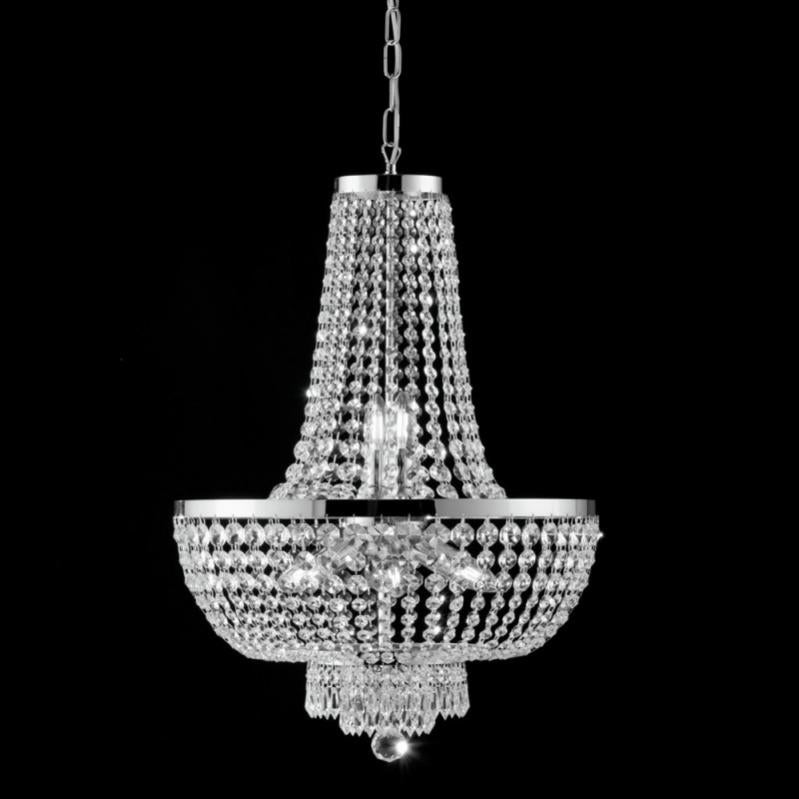 Lampadario imperiale in ferro e ottone Cromato con stass otto luci 50x ...