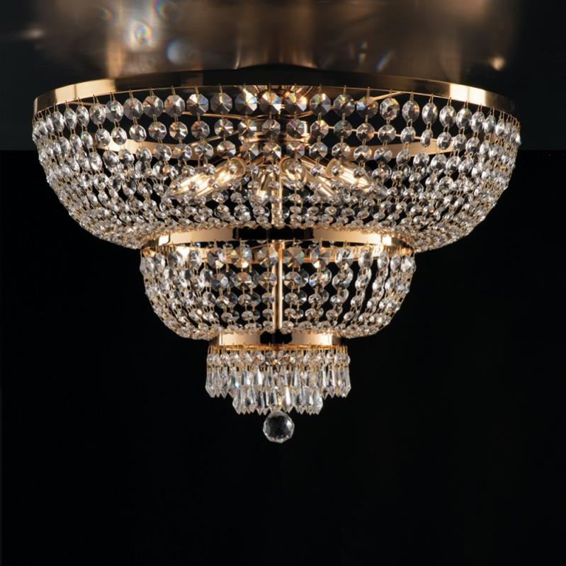 Plafoniera Imperiale In Ferro E Ottone Oro Con Stass Otto Luci 65x H48 ...