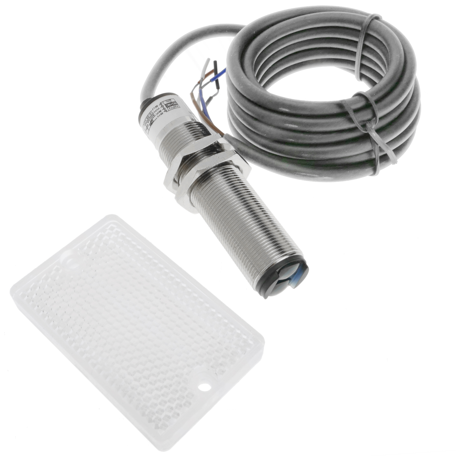 Cellule photoélectrique capteur interrupteur NPN NO+NC 10-36VDC M18 2m ...