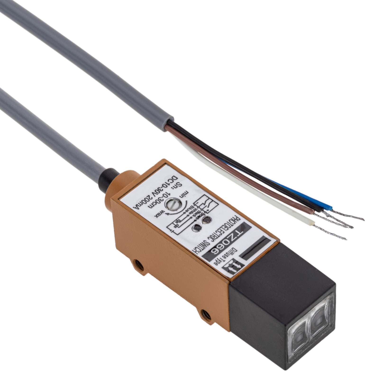 Cellule photoélectrique capteur interrupteur PNP NO+NC 10-30VDC 30cm ...