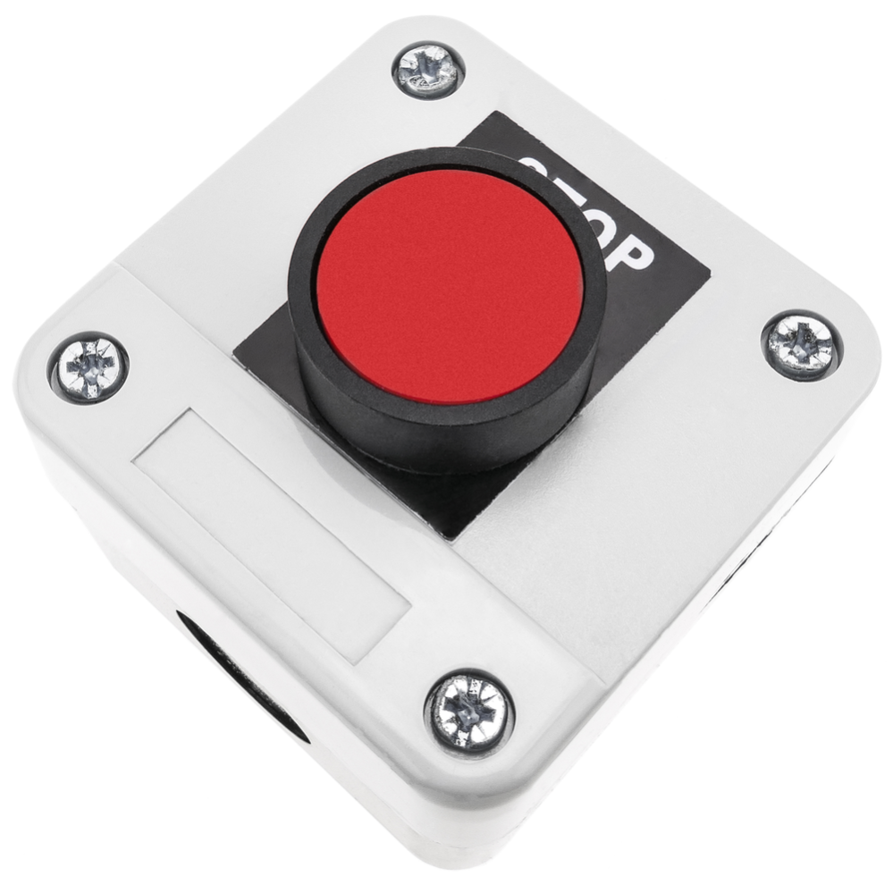 Boîte de commande avec 1 bouton poussoir momentanés rouge 1NC | Leroy ...
