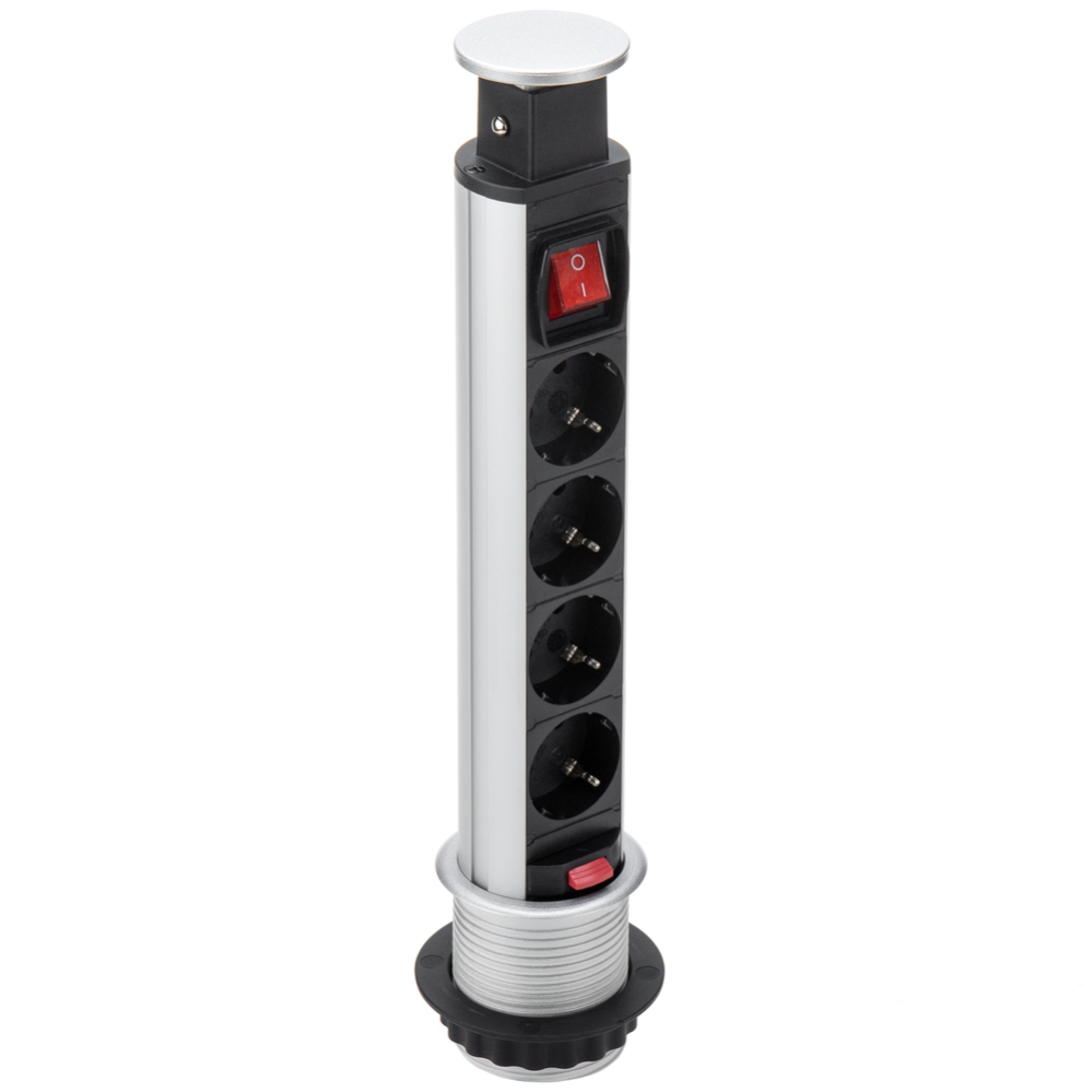 Multiprise Tour Rétractable Avec 4 Prises Schuko 16 A 250 V Avec ...