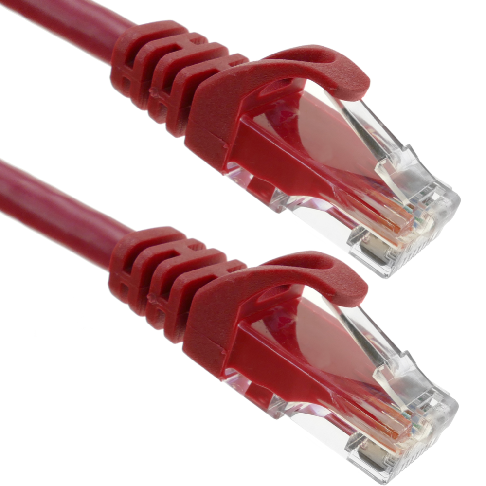 Cable de red ethernet LAN UTP RJ45 Cat.6a rojo 25 cm | Leroy Merlin
