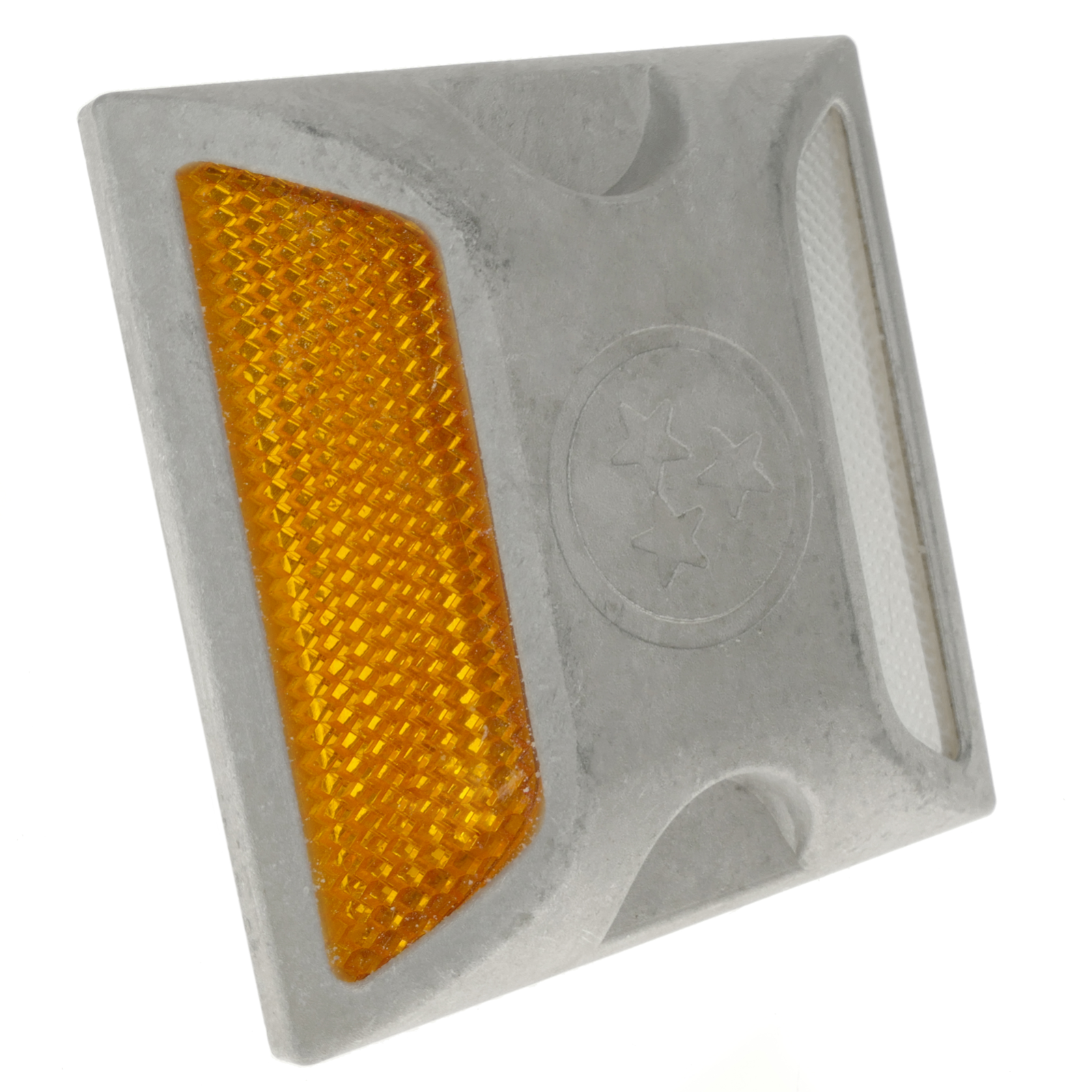Réflecteur de routier de sol 100x100x20mm en aluminium blanc et orange ...