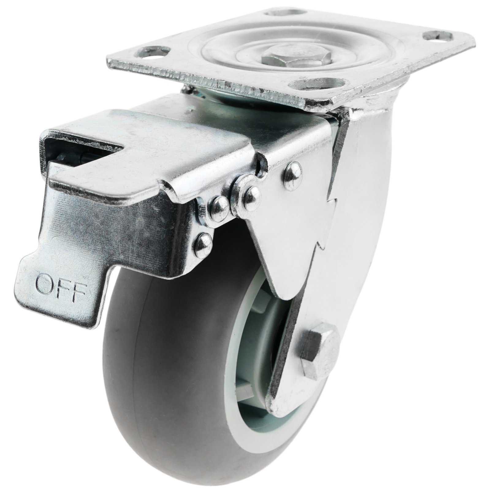 Roue industrielle pivotante en polyuréthane avec frein 125 mm | Leroy ...