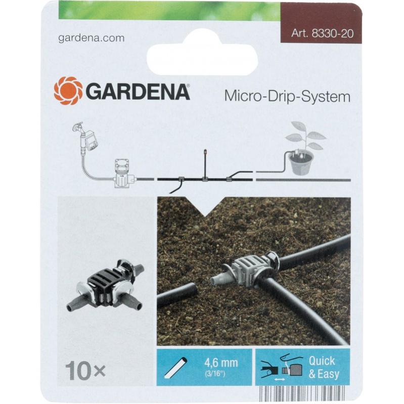Tee del sistema micro goccia. 4,6 mm (3/16 "). Contenuto: 10 pezzi ...