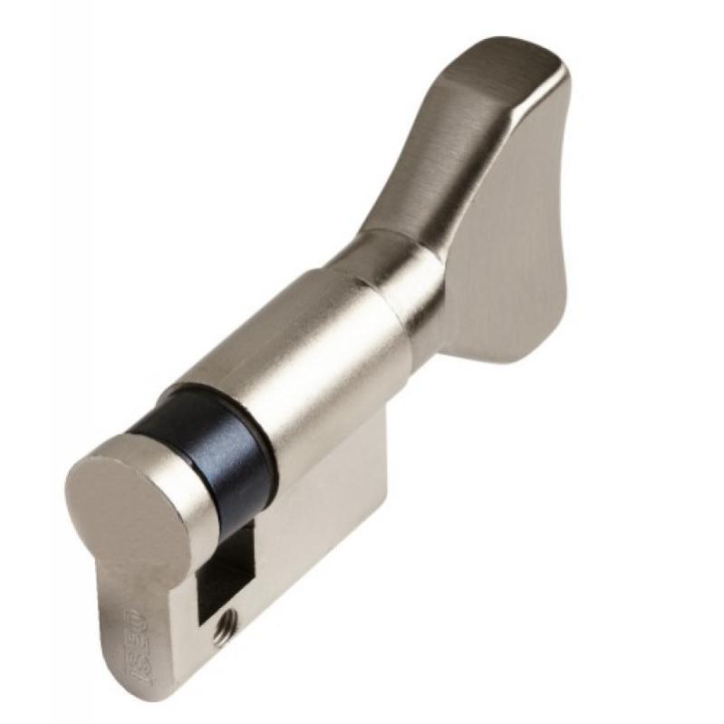 Cylindre simple à bouton laiton nickelé 60 x 10 | Leroy Merlin