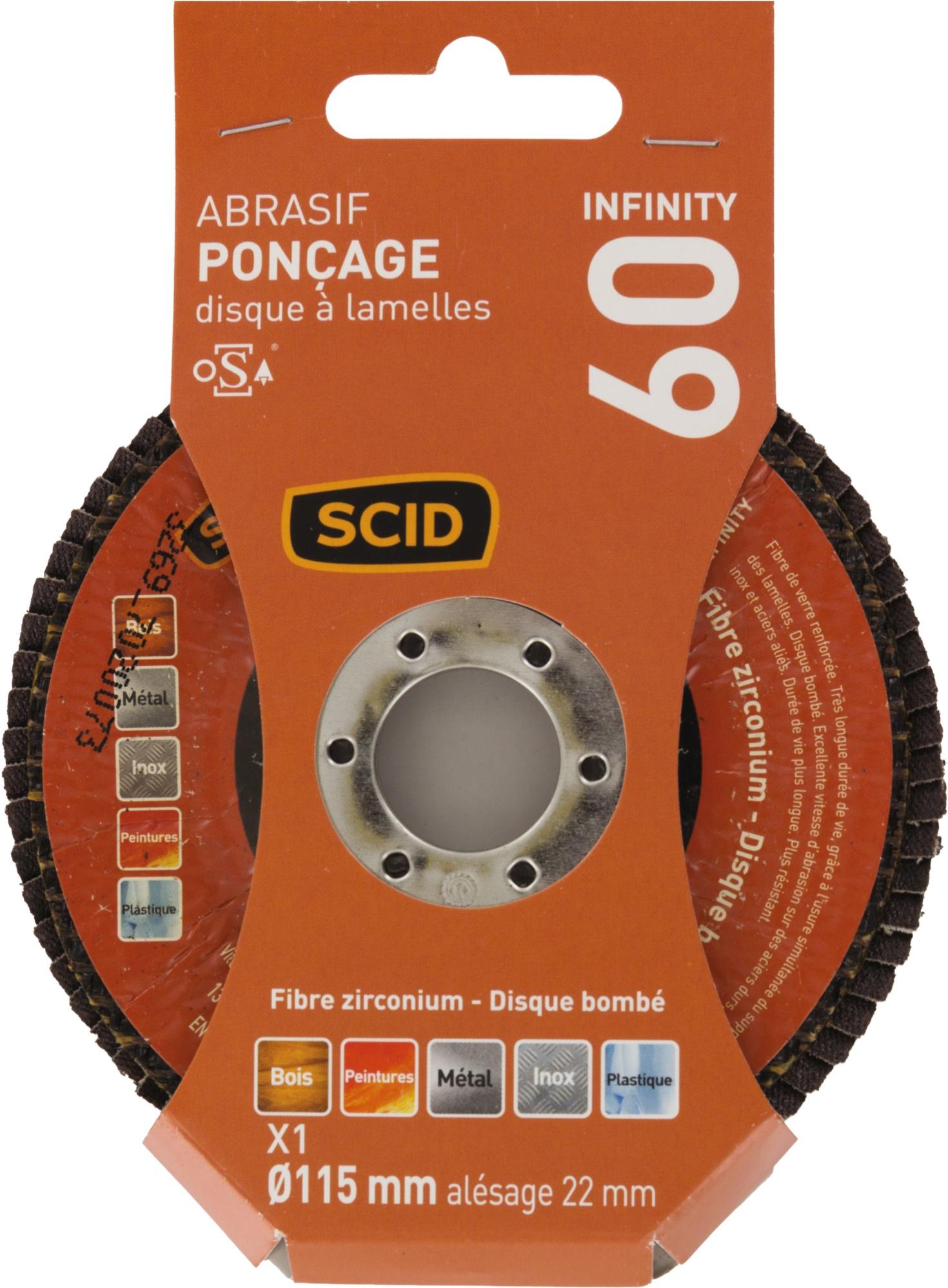 Disque à lamelles zirconium infinity bombé diamètre 115 mm SCID - Grain ...