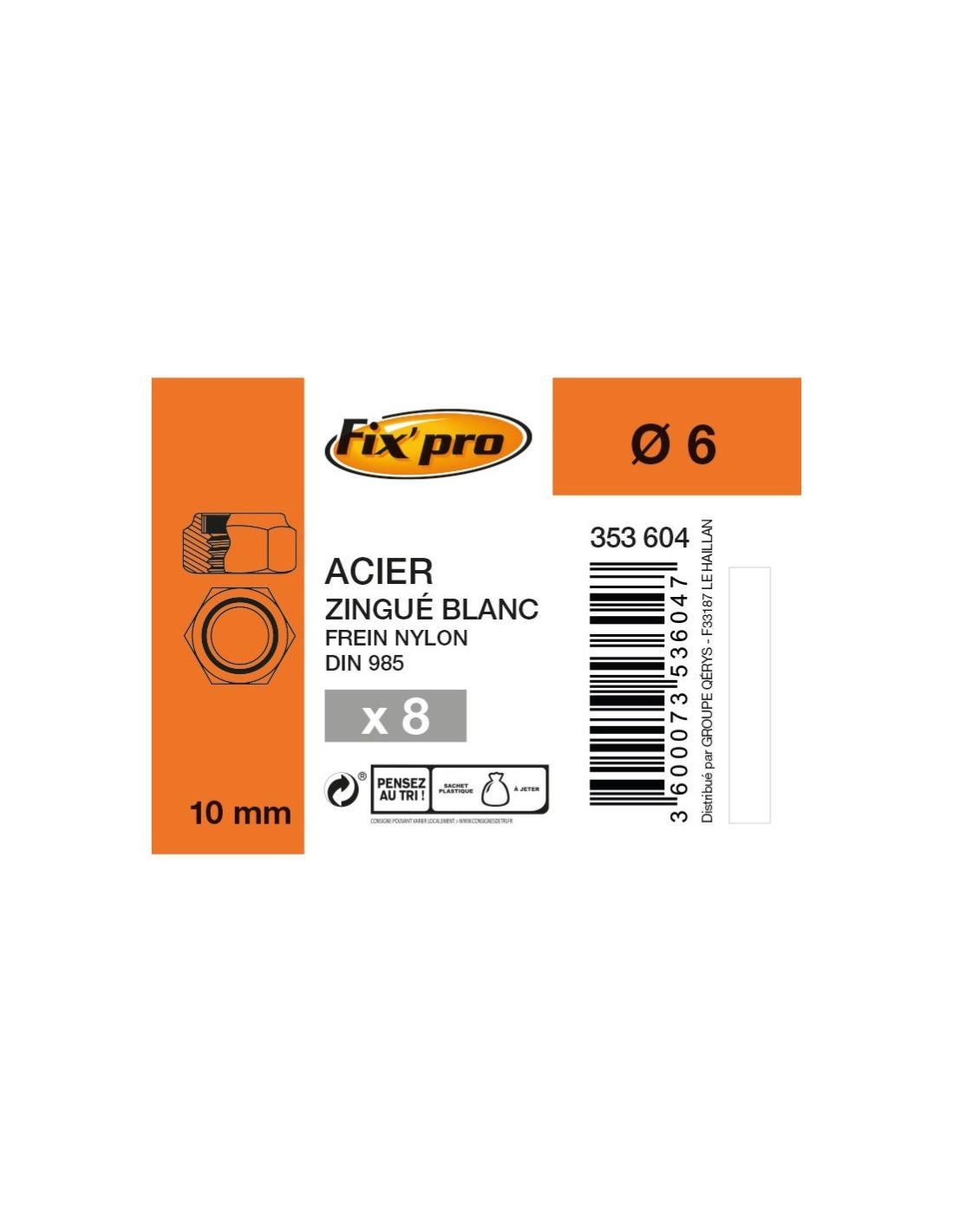 Ecrou Frein Az Bg.nyl.m6 /8 | Leroy Merlin