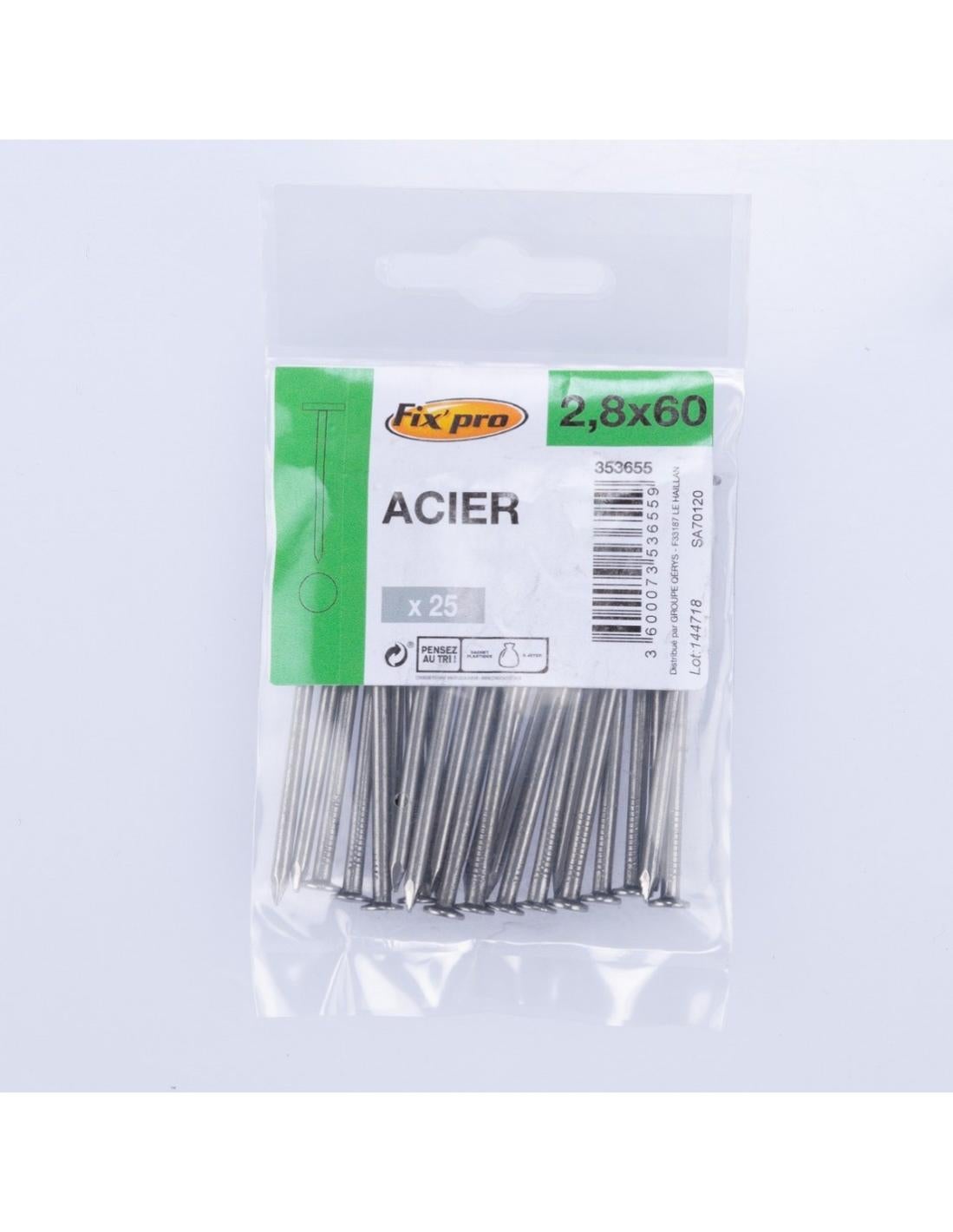 Pointe Acier Tp 2,8x60 /25 | Leroy Merlin
