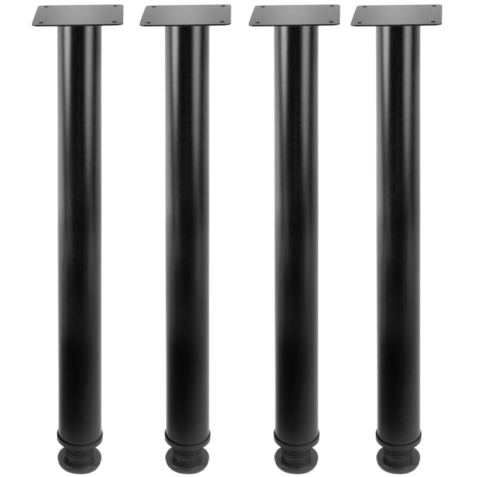 Pieds de table rond pour meubles et bureau en acier noir 72-75 cm 4 ...