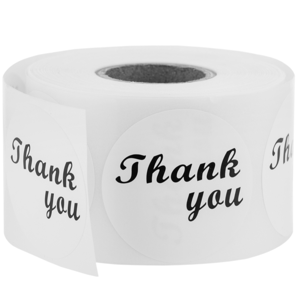 Autocollant adhésif rond blanc 38 mm 'Thank You' | Leroy Merlin