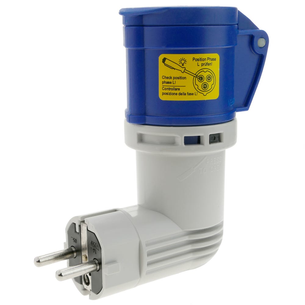 Adaptateur Cee Plug Femelle Vers Schuko Mâle 2pt 16a 250v Ip44 Iec