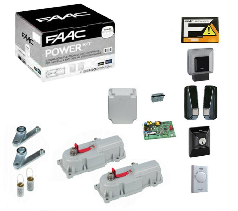 KIT SET AUTOMAZIONE PER CANCELLI A BATTENTE 24V POWER FAAC 106747445 AUTOMATISMI | Leroy Merlin