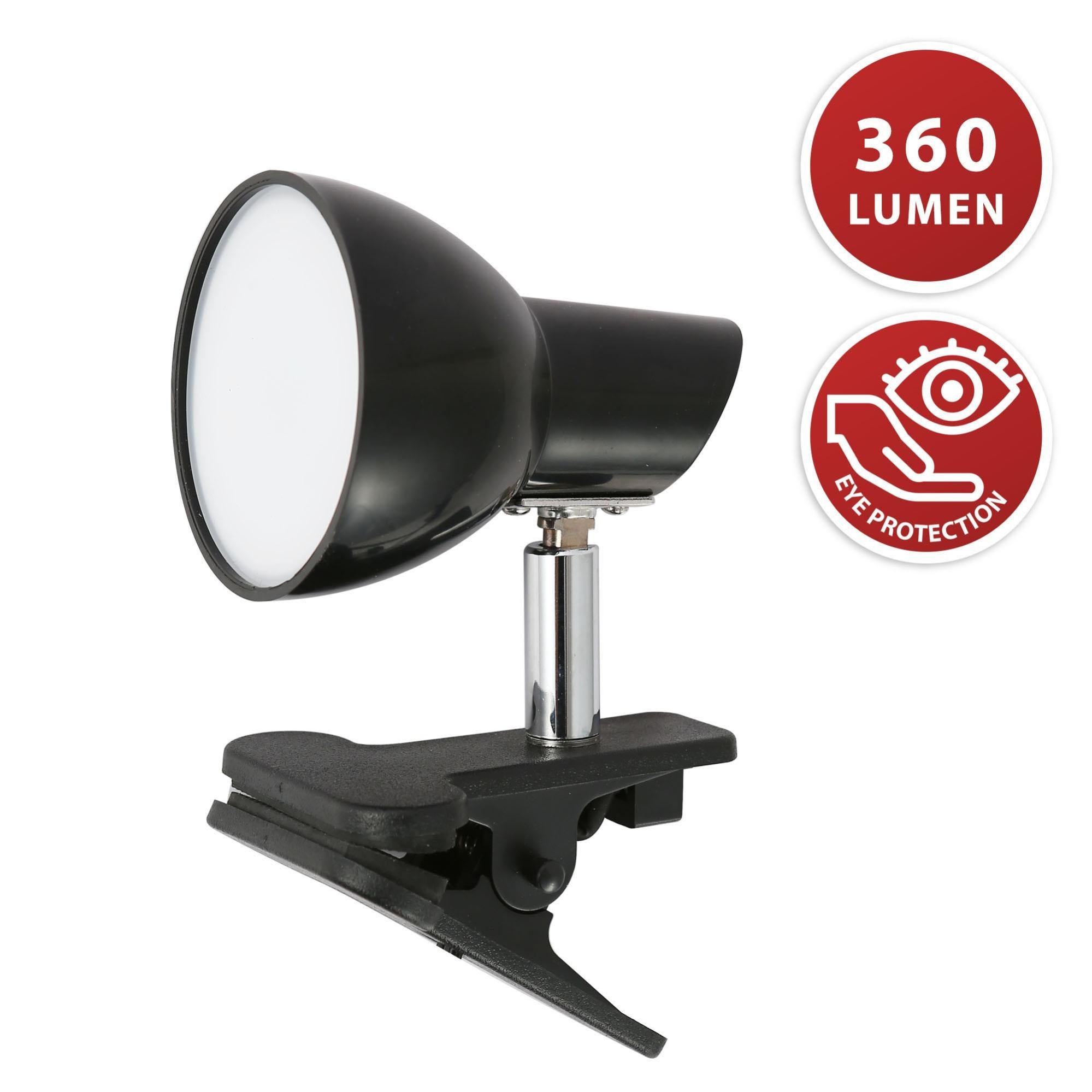 Spot 24 led con clip 360lm 5w charly nero | Leroy Merlin