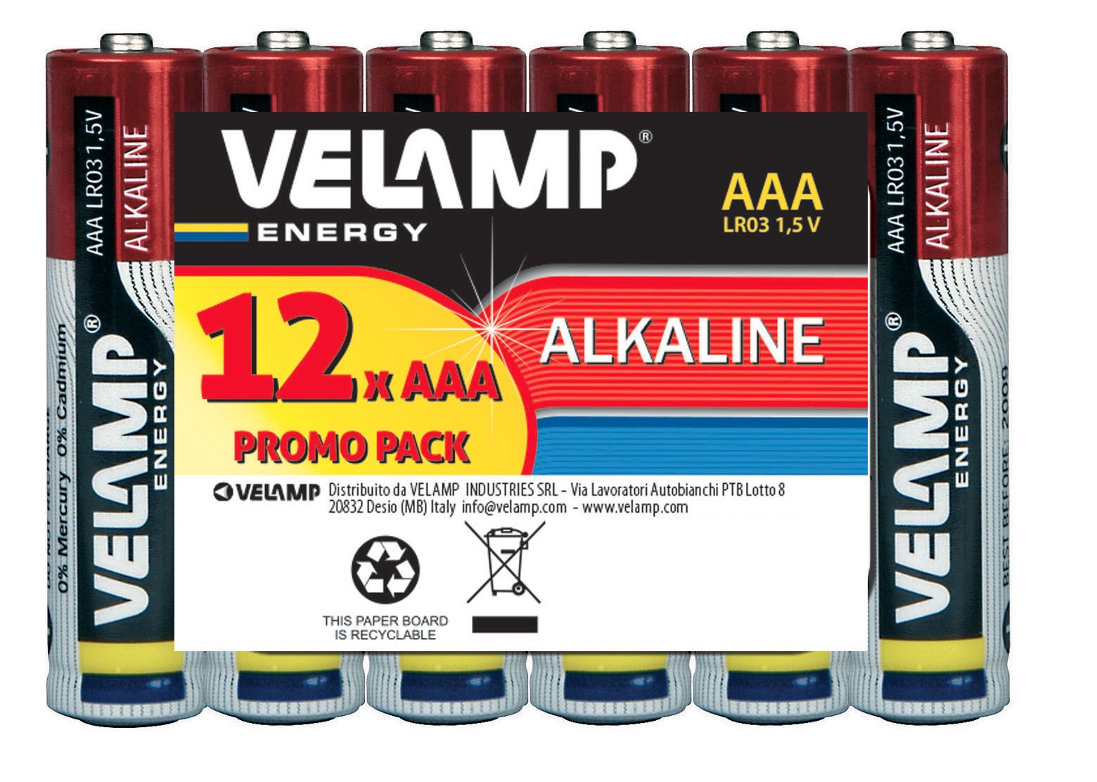 12 Pile alcaline mini stilo lr03 aaa 1,5v multipack | Leroy Merlin