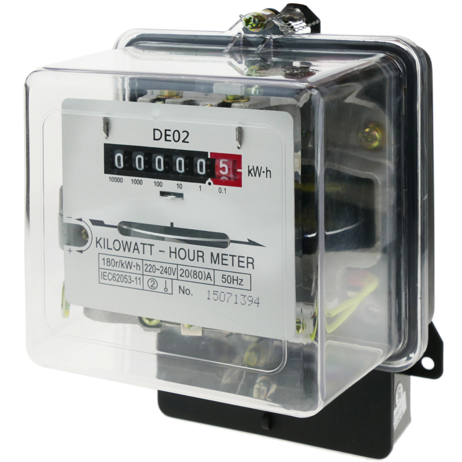 Compteur d'énergie électricité monophasé wattmetere 20A 230V 50Hz 80A max de plastique ...