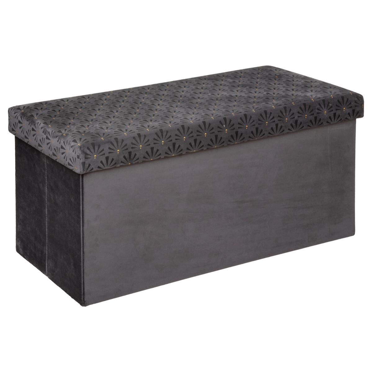 Puff plegable doble de terciopelo gris guijarro «Liam» - Atmosphera ...