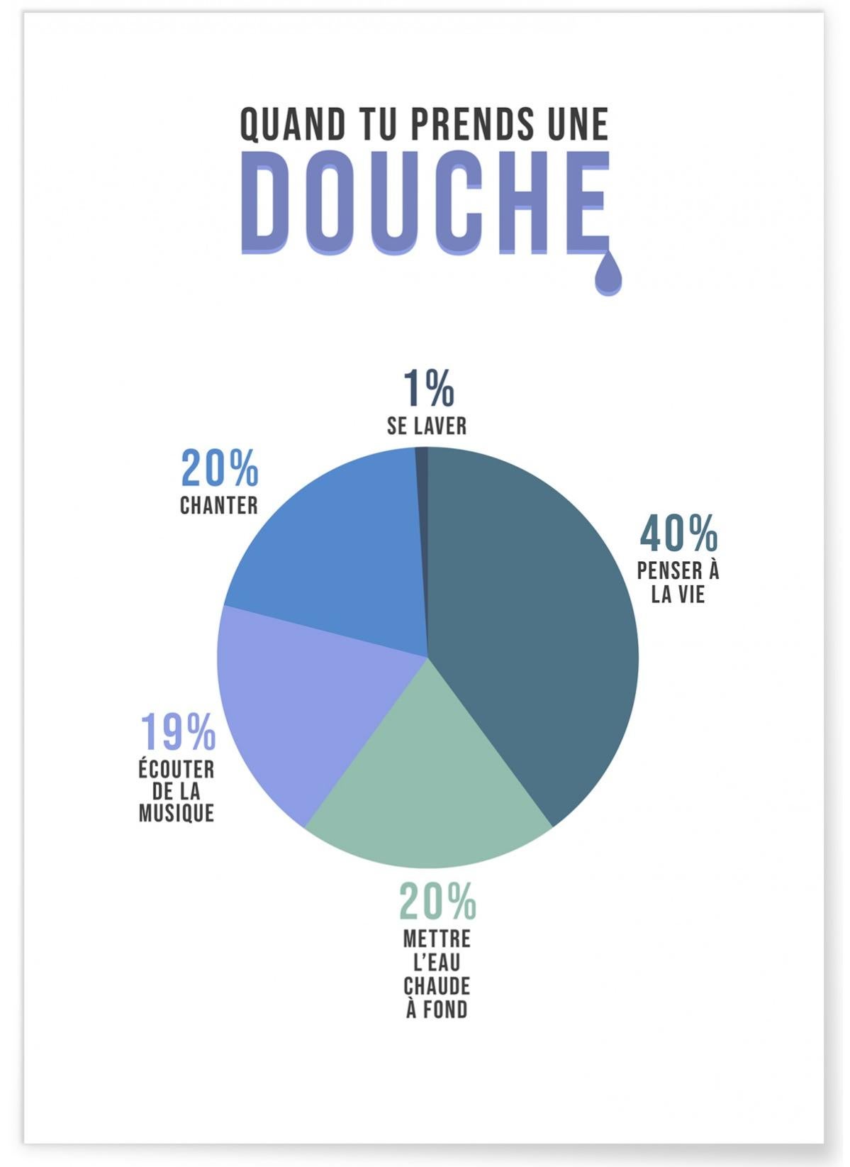 Affiche 'Quand tu prends une douche' - Format A3 - | Leroy Merlin