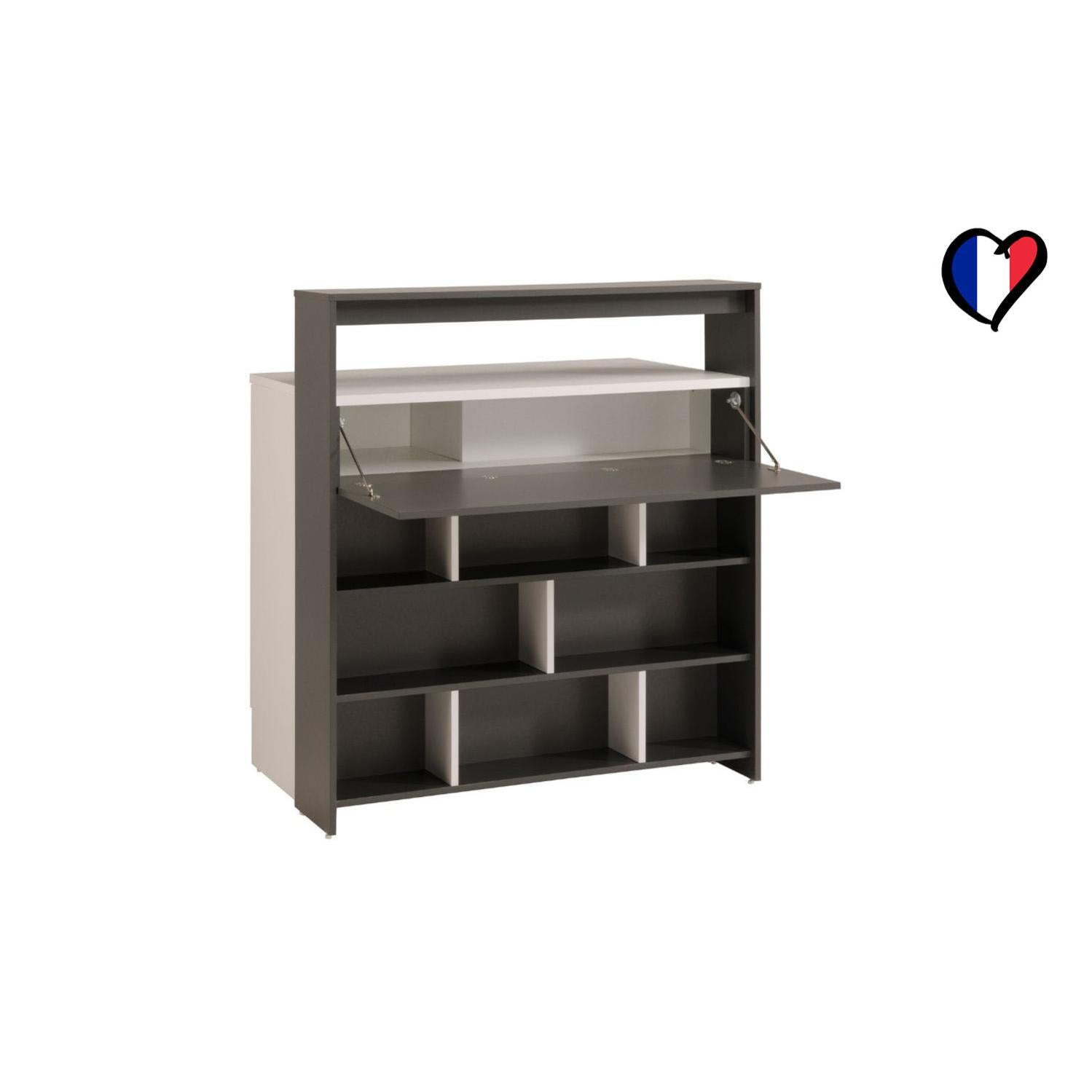 Mobile da bar con contenitore e ripiano estraibile grigio OKO | Leroy ...