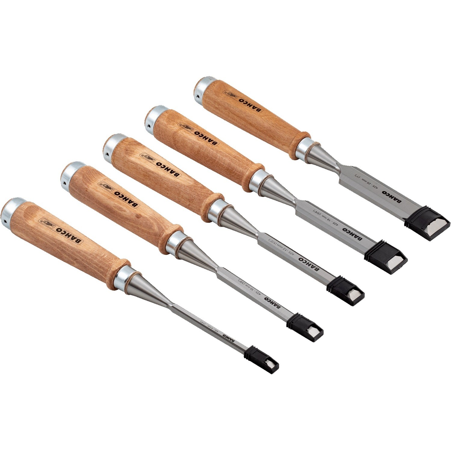 Jeu de 5 ciseaux à bois manche bois 425-082 Bahco | Leroy Merlin