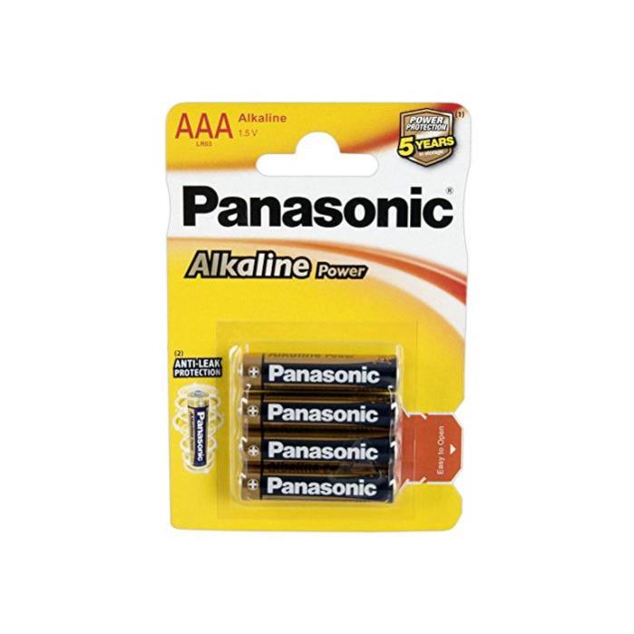 PANASONIC Blister de 4 Piles Alkaline Power LR03/AAA (Micro) 1,5 V x 12 ...