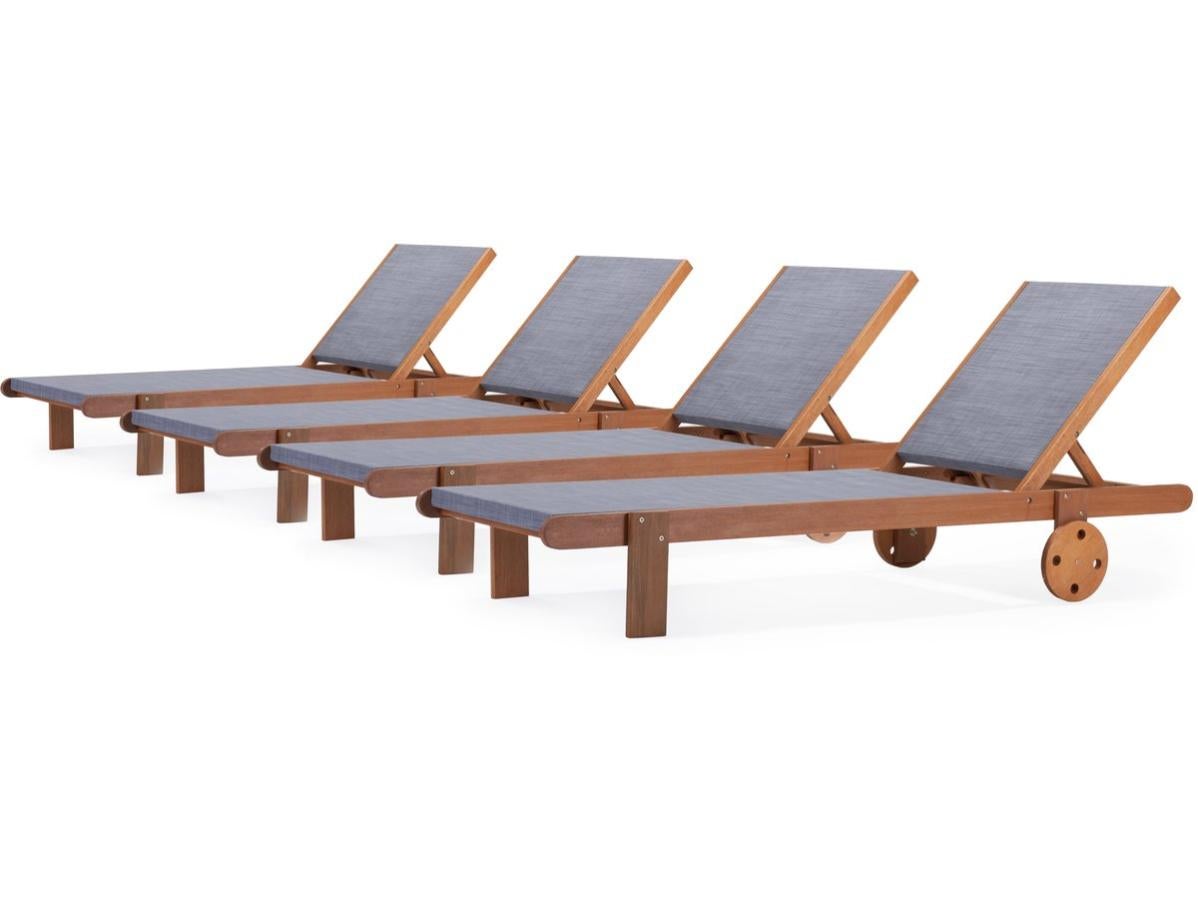 Sdraio in legno esotico "Saïgon" - Maple - Grigio - Set di 4 | Leroy Merlin