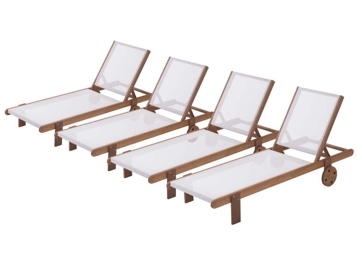 Sdraio in legno esotico "Saïgon" - Maple - Ecru - Set di 4 | Leroy Merlin