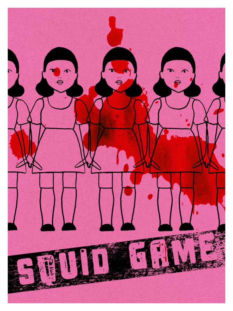 Gioco del calamaro - Poster firmato - Bambola - 30x40 cm - BENEFFITO ...