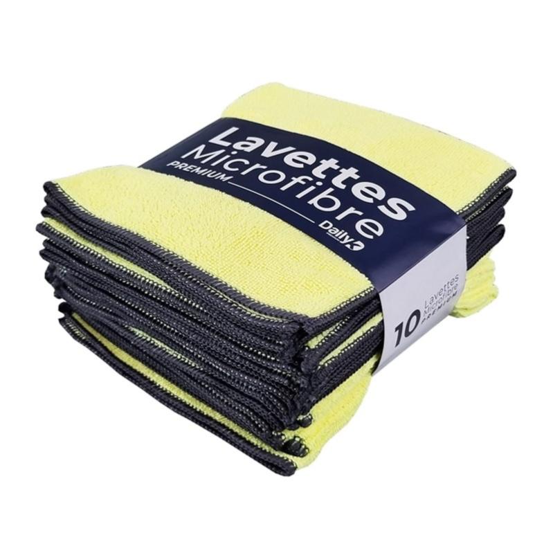 Lavette microfibre multi-usage DKMULTI - 38x38cm - Sachet de 10 JAUNE ...