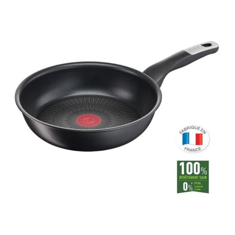 TEFAL G2550402 Poele 24 cm UNLIMITED Tous feux dont induction - Fabrication francaise - Noir ...