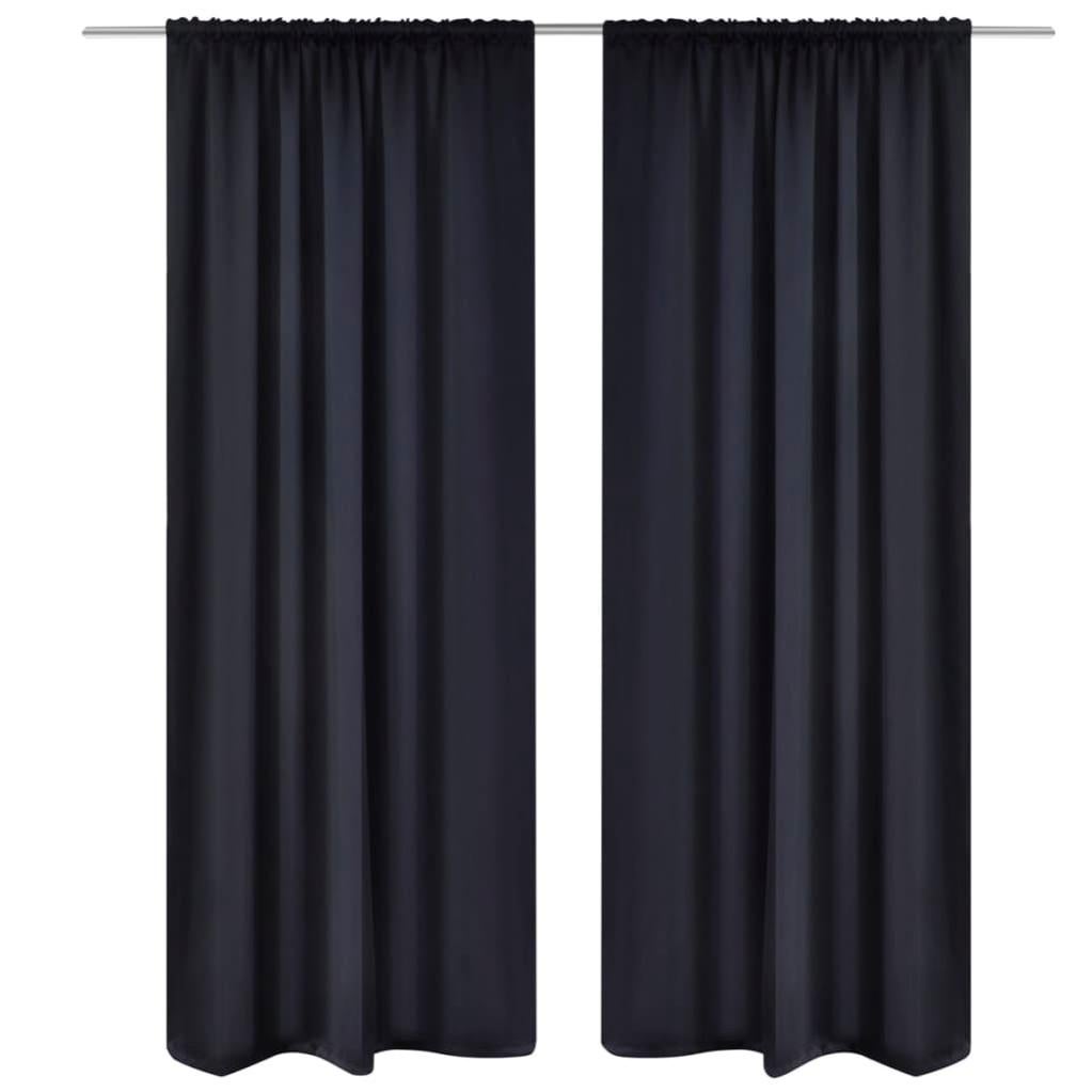 VidaXL Tende Oscuranti Nere 2 pz con Orlo Ribattuto 135 x 245 cm ...