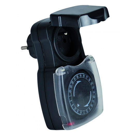 TEC HIT 731180 - Programmateur Journalier d'Extérieur - Étanche - Noir | Leroy Merlin